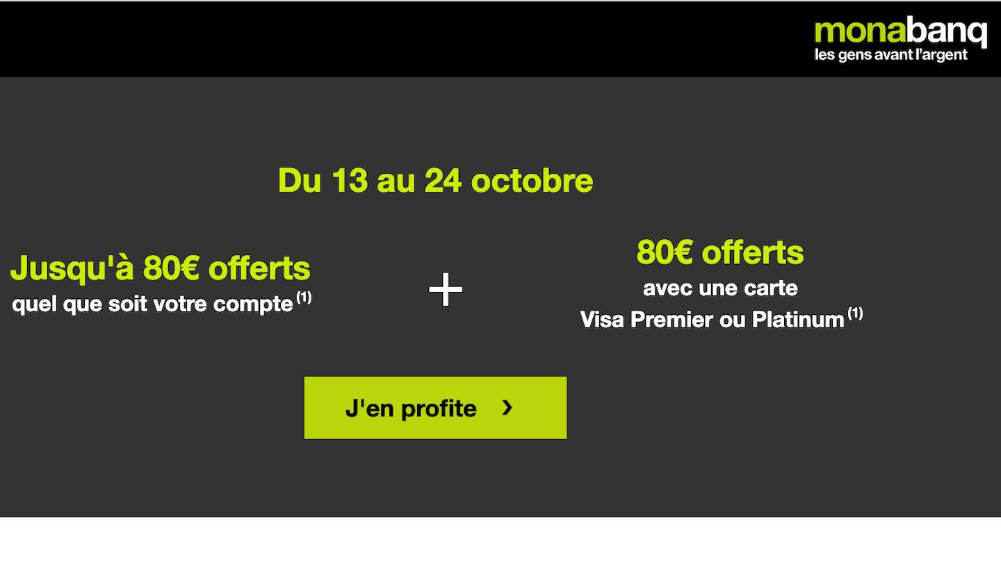 Monabanq : jusqu'à 160 euros de bienvenue dans la banque en ligne